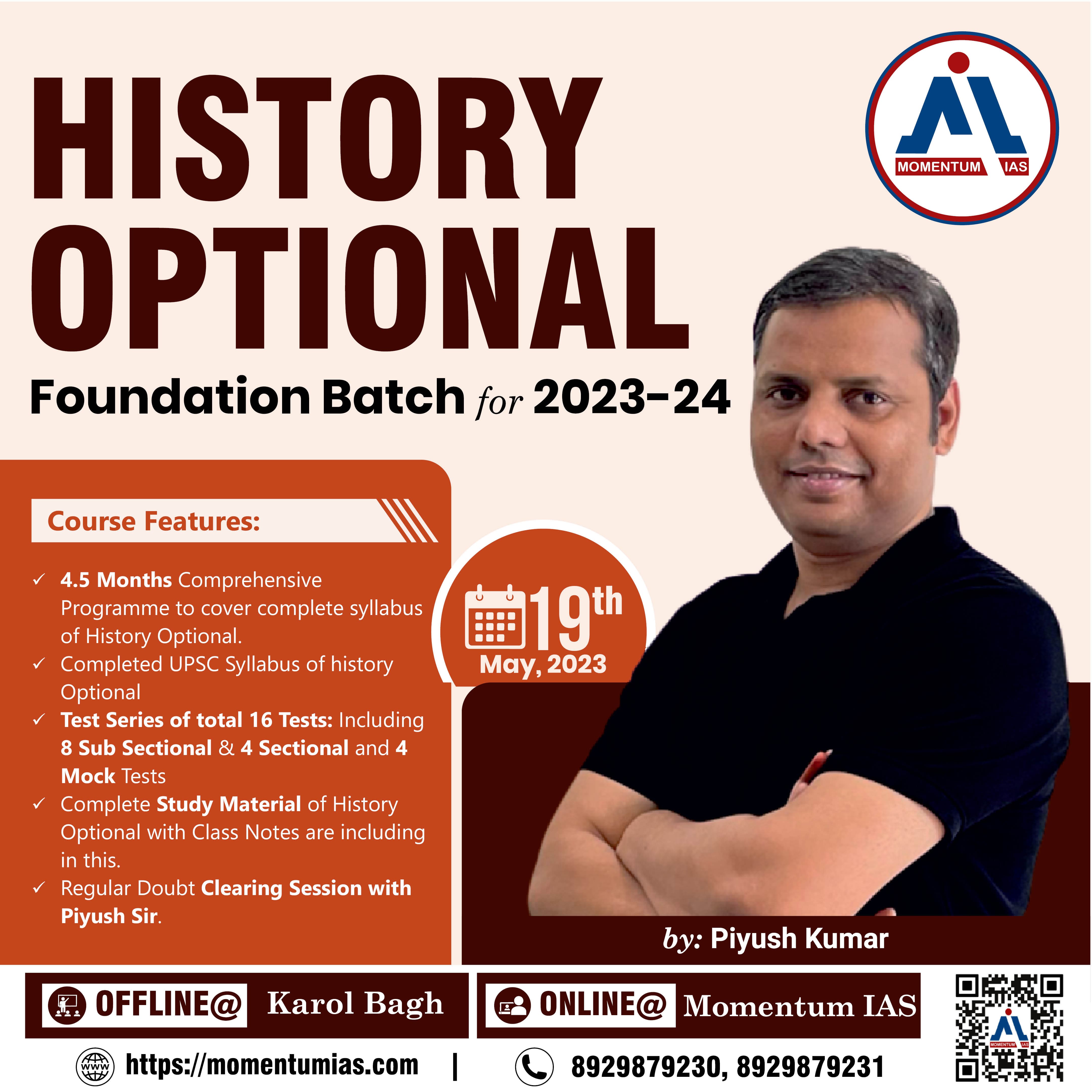 History Optional - Foundation Batch 2024 - 19th May 2023